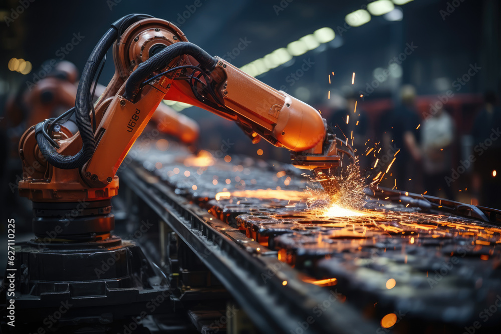 Advanced Robotic Welding: Witness Robotic Arms in an Automated Factory ...