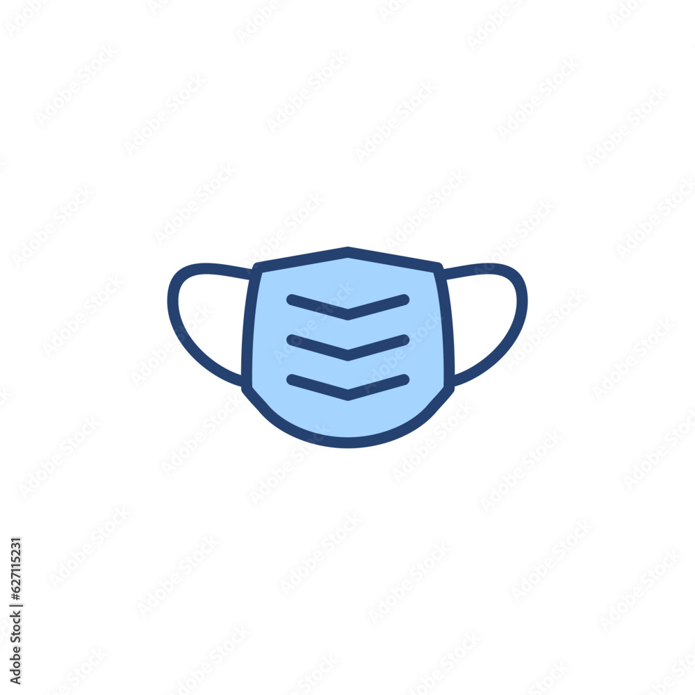 Mask icon vector. Medical mask sign and symbol. Man face with mask icon ...