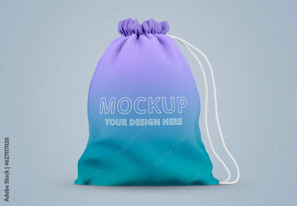 Drawstring Bag Mockup Stock Template | Adobe Stock
