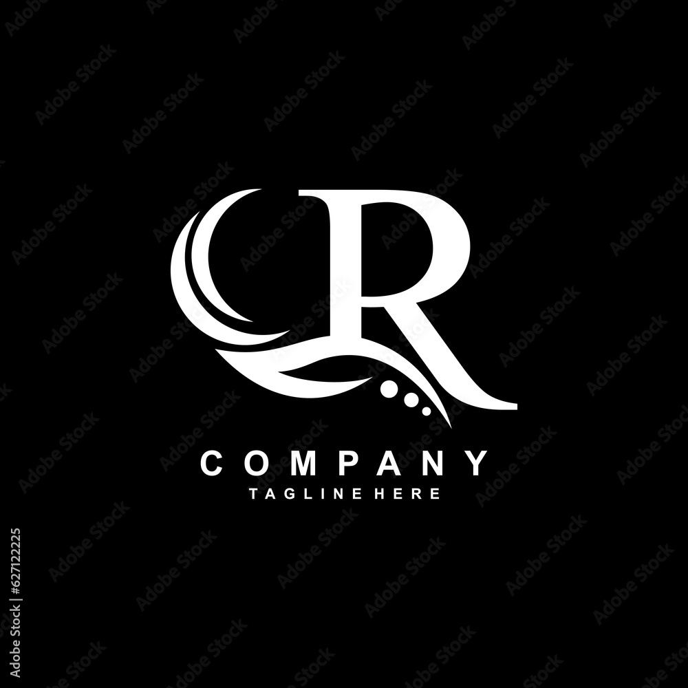 Vetor de luxury white R logo design with pretty swoosh feathers ...