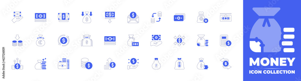 Money icon collection. Duotone style line stroke and bold. Vector ...
