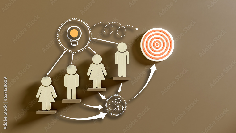 Business growth Concept. Employees from the lowest level to the highest ...