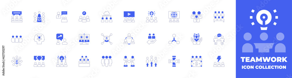 Teamwork icon collection. Duotone style line stroke and bold. Vector ...