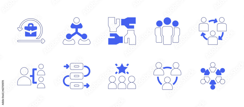 Teamwork icon set. Duotone style line stroke and bold. Vector ...