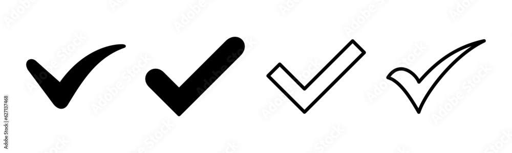 Check mark icon set illustration. Tick mark sign and symbol Stock ...