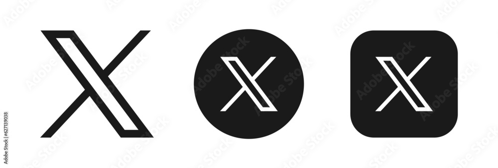 Twitter X logo vector isolated. X new twitter logo in white background ...