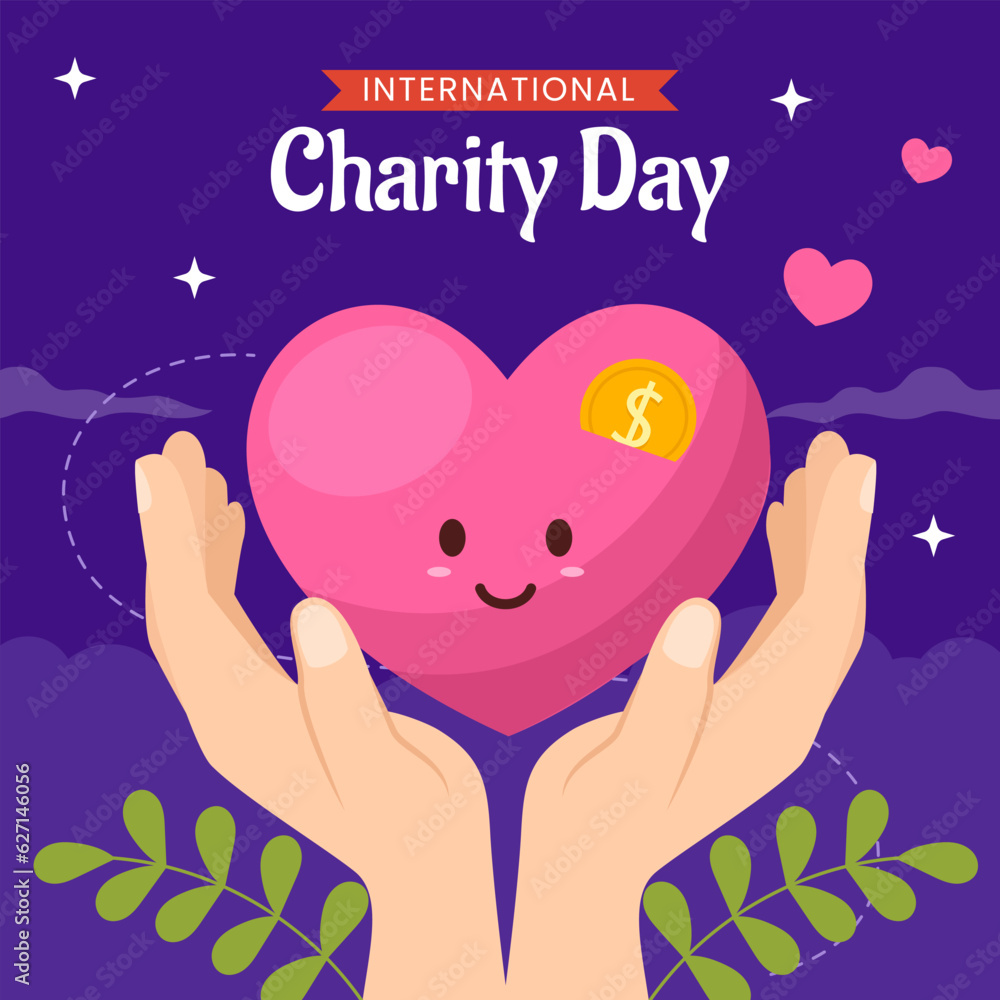 International Day of Charity Social Media Illustration Flat Cartoon ...