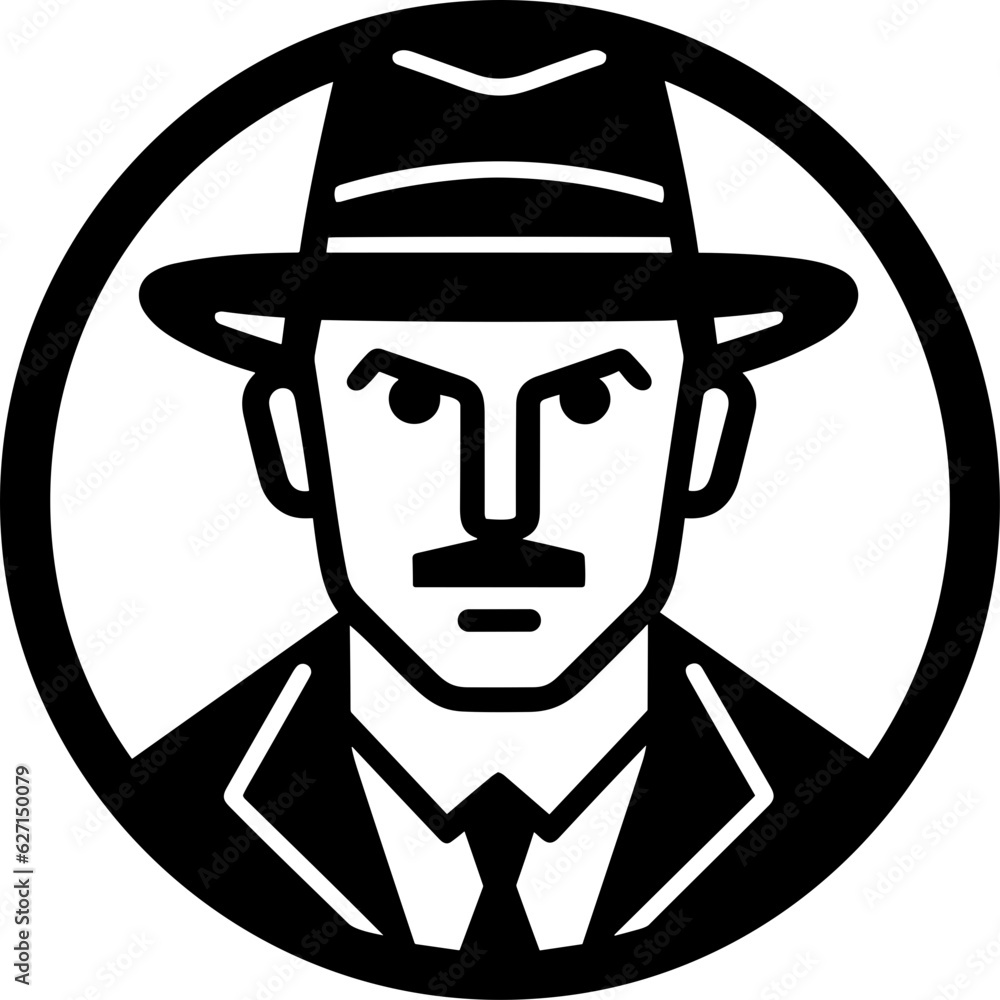 Vetor de Detective investigator avatar logo single icon svg vector do ...