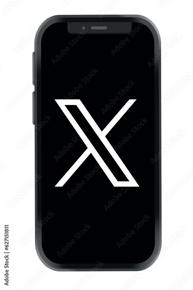 Vetor de Vector image of the modified Twitter logo and name. The logo ...