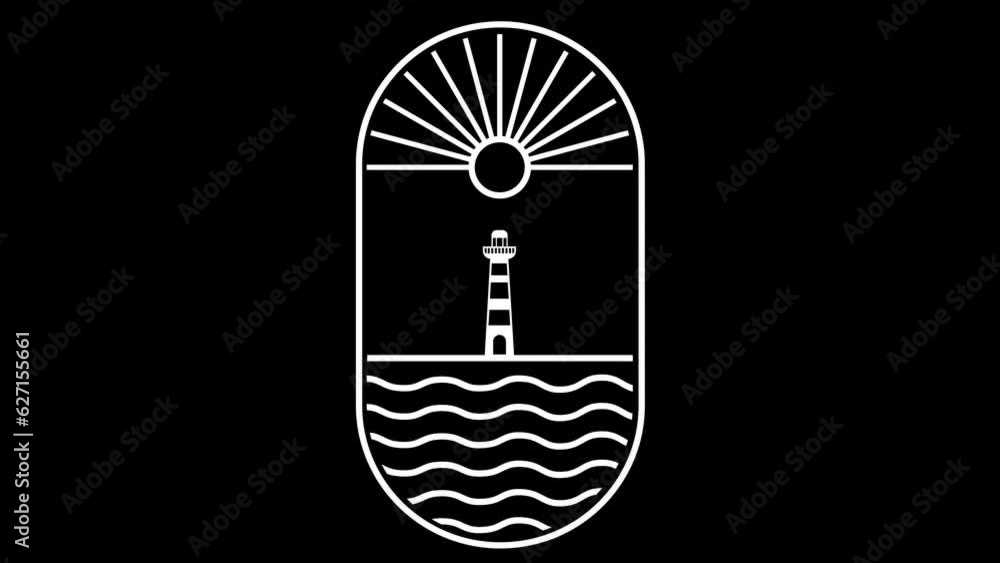 Aesthetic Lighthouse White Animated Logo, with ALPHA Channel ...