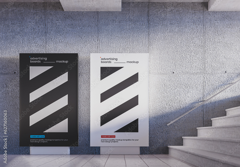 Subway Advertising Light Board Mockup Stock Template | Adobe Stock