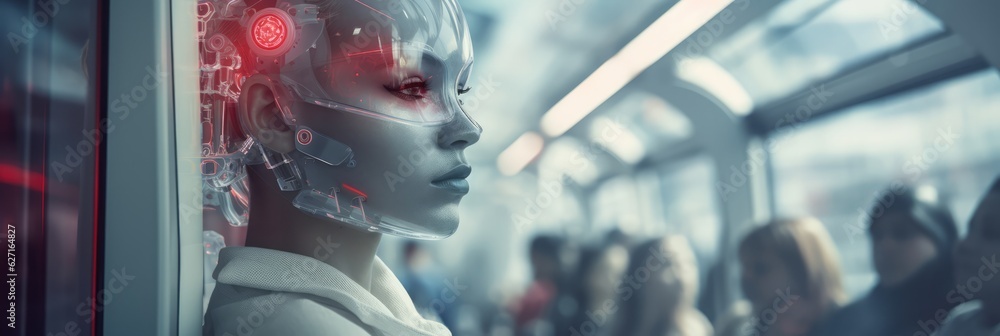 Robot As Human In Cable Car. Robots In Cable Cars, Humanoids In Cable ...