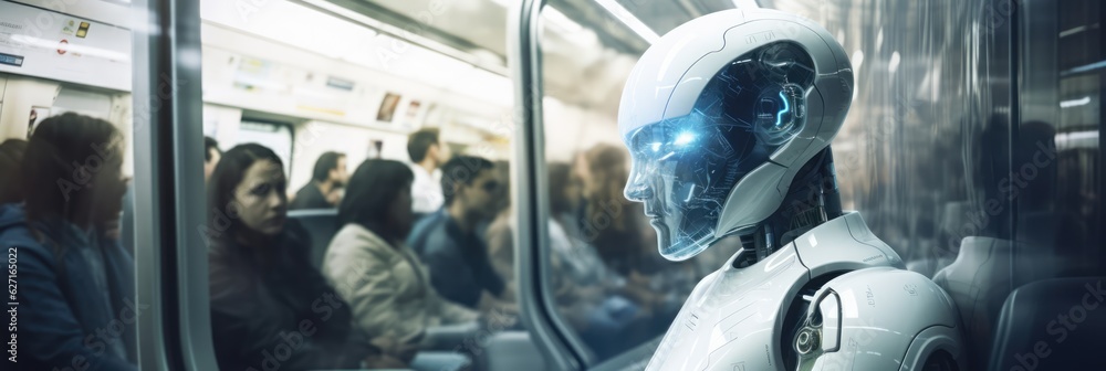 Robot As Human In Train. Stationshumanoid Robots, Robot Design, Station ...