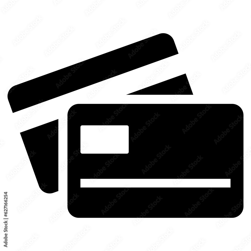 Black premium credit cards icon, simple financial business transaction ...