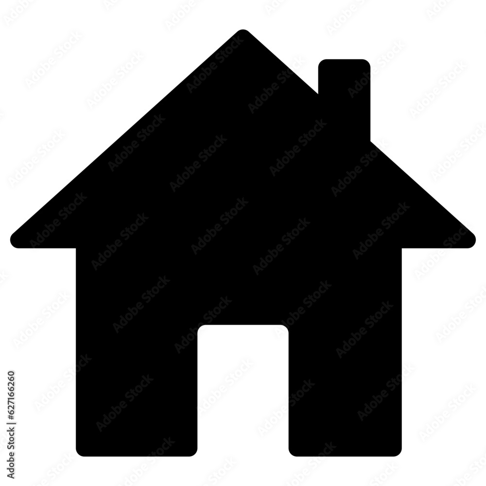 Black single house icon, simple style real estate flat design concept ...