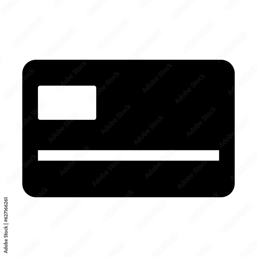 Black single premium credit card icon, simple financial business ...
