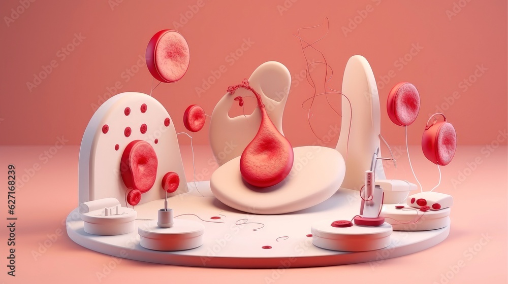 3D illustration mockup of the human organ systems, circulatory ...