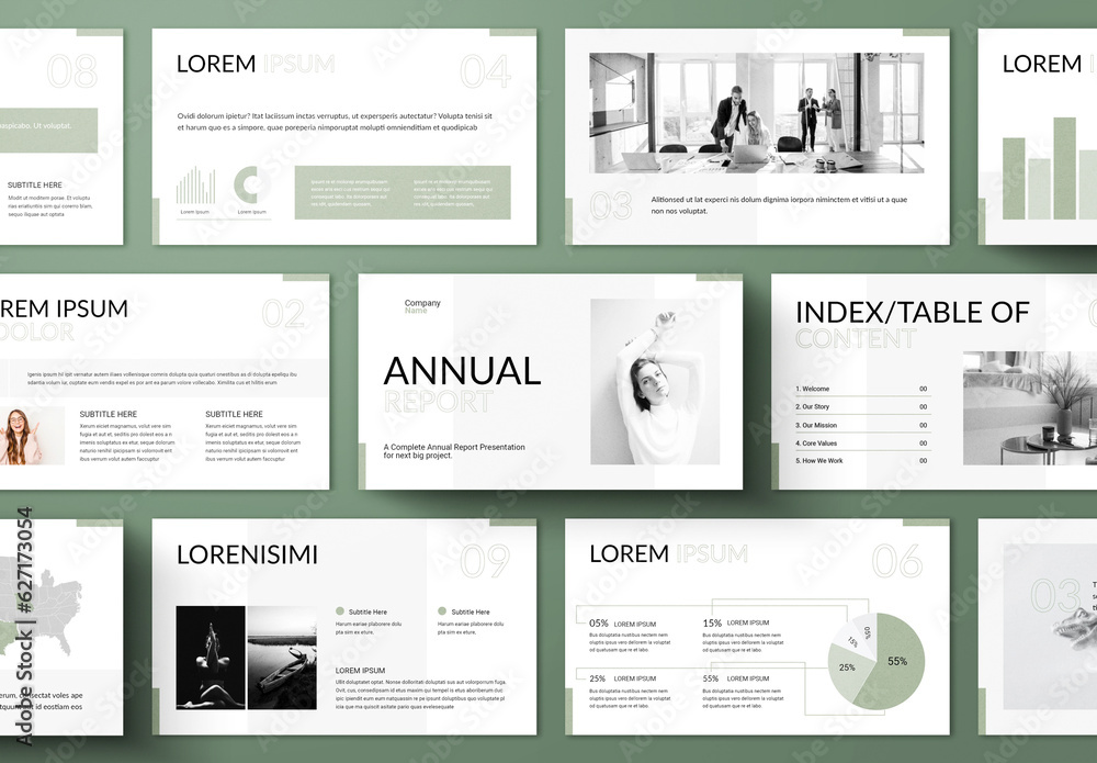 Annual Report Presentation Layout Stock Template | Adobe Stock