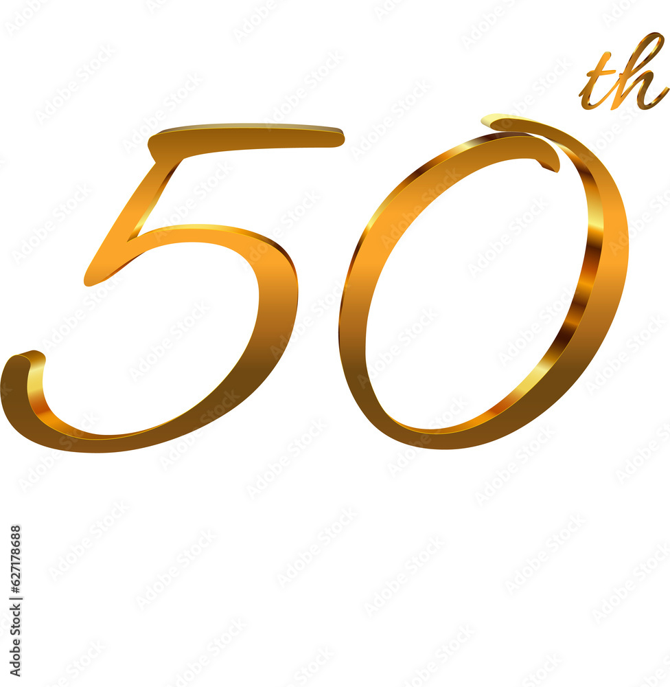 Poster Golden number 50th isolated transparent background, Anniversary ...