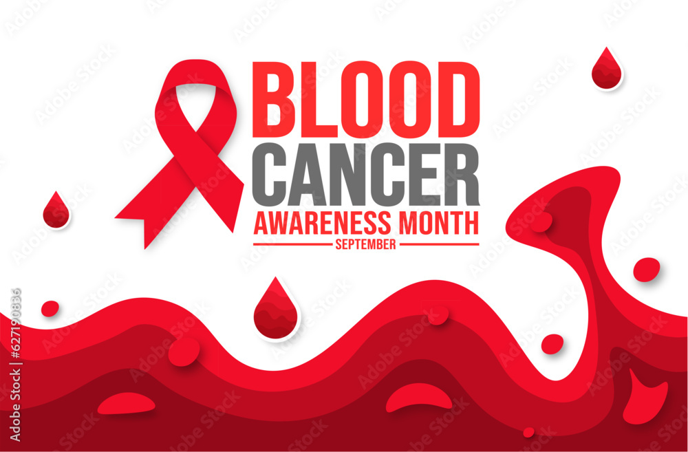 September is Blood Cancer Awareness Month background template. Holiday ...