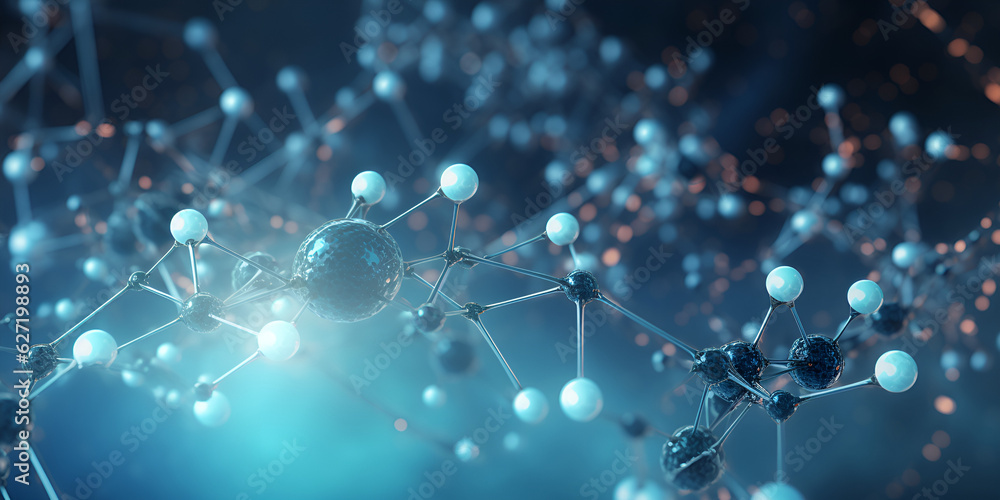 3d illustration molecule structure. scientific medical background with ...