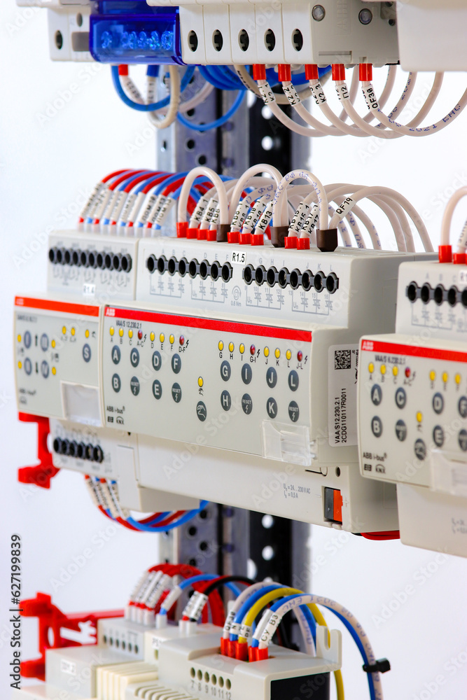 A relay module from ABB for controlling loads via the KNX data bus in ...