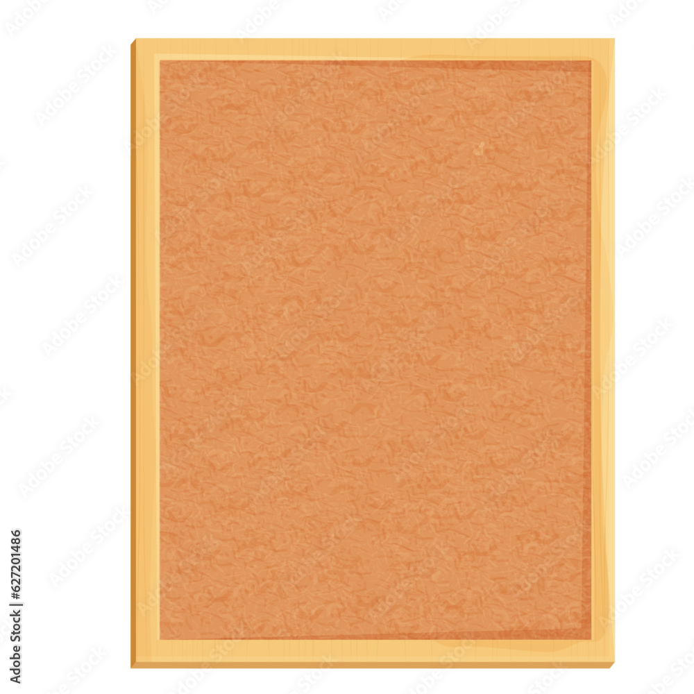 Cork board in wooden frame empty in cartoon style isolated on white ...