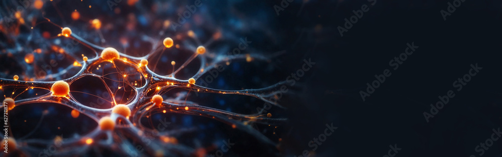 Abstract backgrounds of neurons working inside brain, neuron link ...