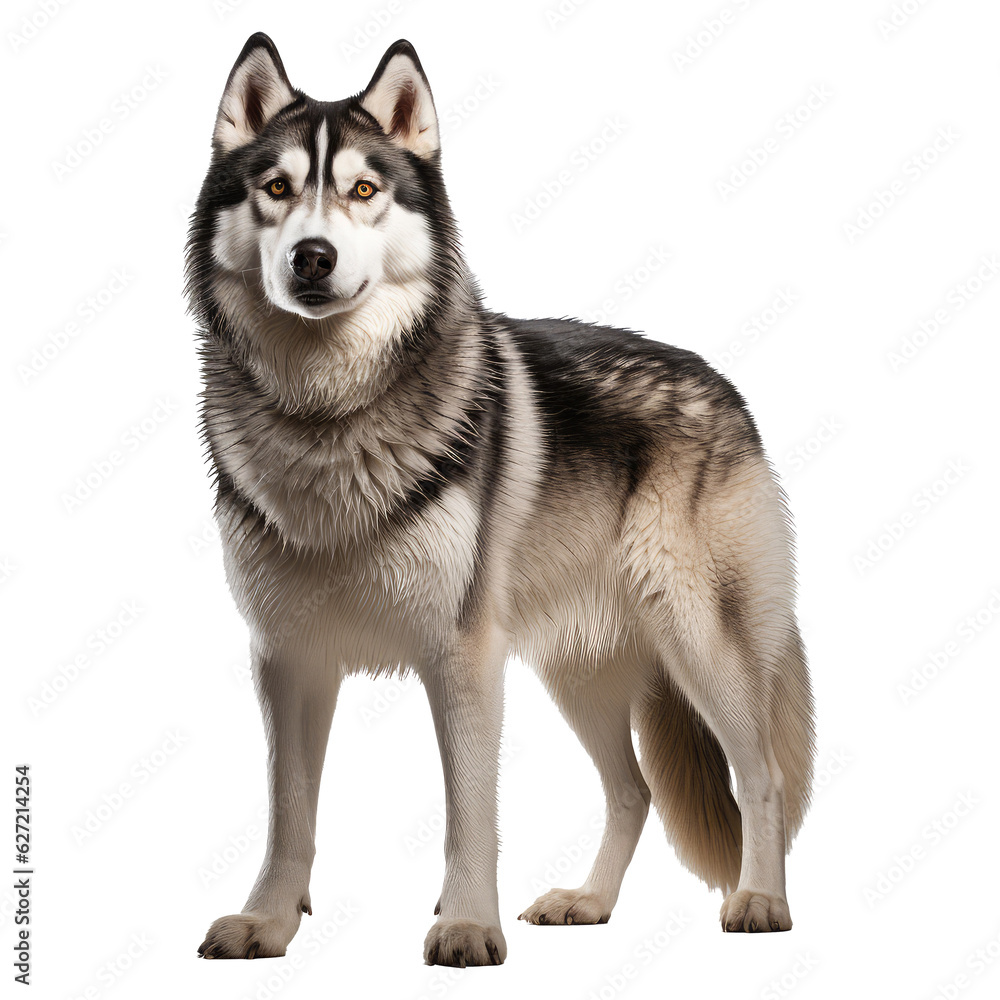 siberian husky dog isolated on transparent background . Generative AI ...