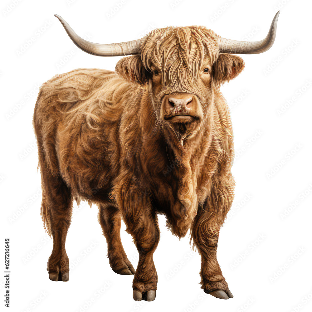 Highland cow isolated on transparent background . Generative AI Stock ...