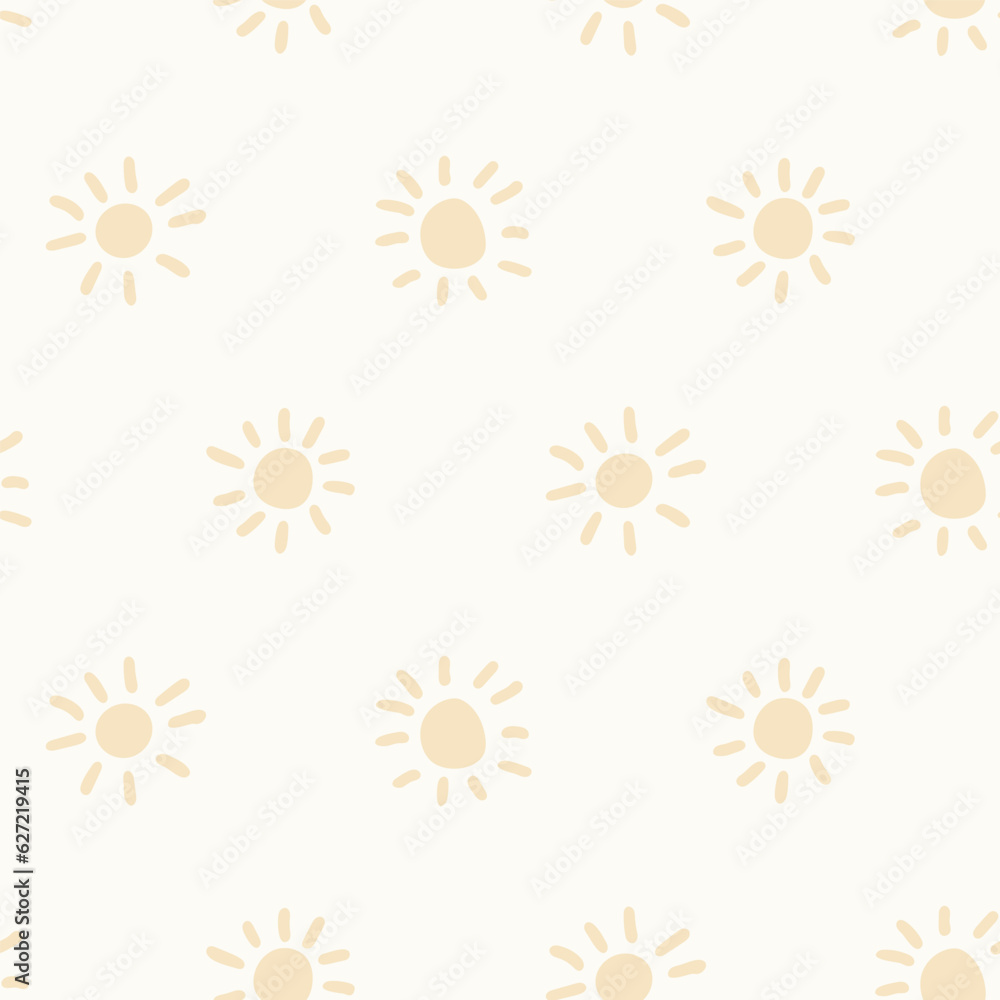 Scattered sun forming sea life sun seamless vector pattern in a palette ...