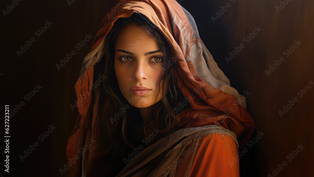 Portrait of a beautiful young biblical woman Stock Photo | Adobe Stock