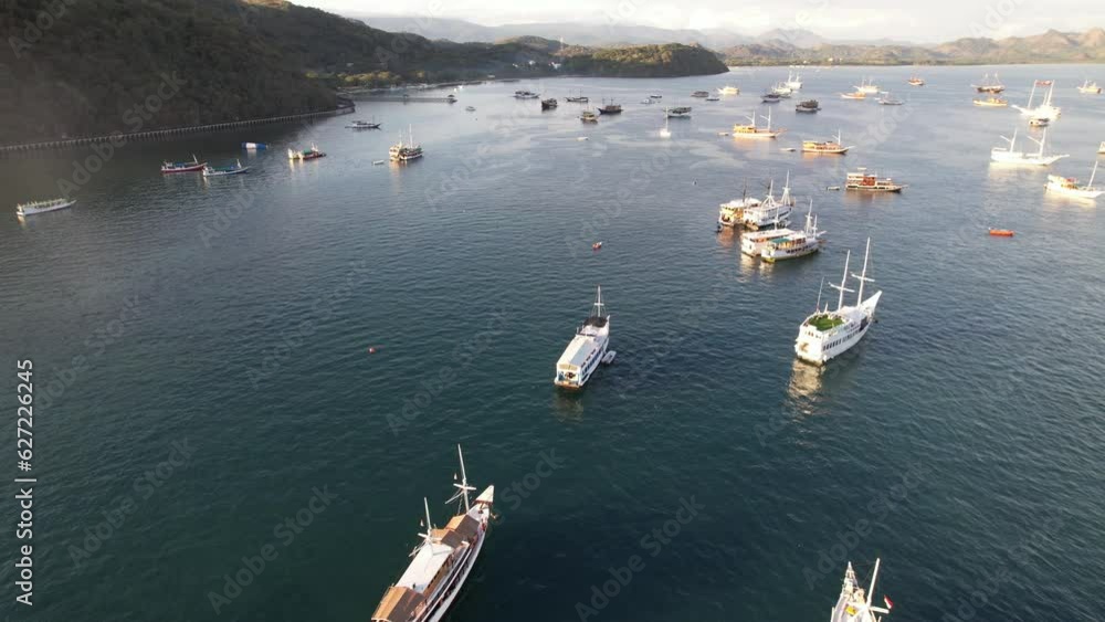 Labuan Bajo port - Rush Hour view in Labuan Bajo Harbour in the morning ...