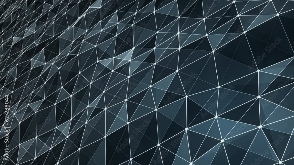 Abstract 3D animated background motion transformation white dots lines ...