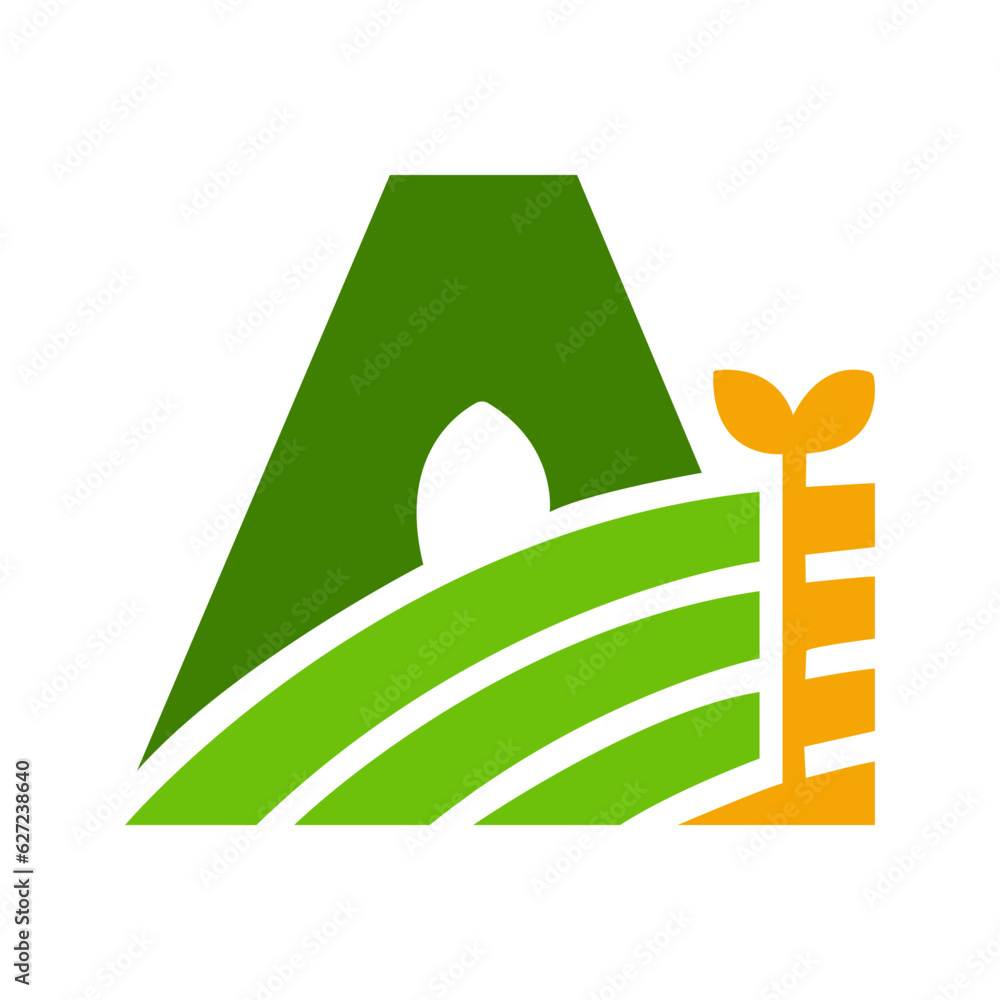 vector logo design for agriculture, agronomy, wheat farm, rural country ...
