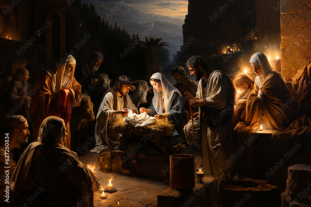 Birth Of Jesus Christ In Bethlehem Mary And Joseph Sitting Next To The birth-of-jesus-christ-in-bethlehem-mary-and-joseph-sitting-next-to-the