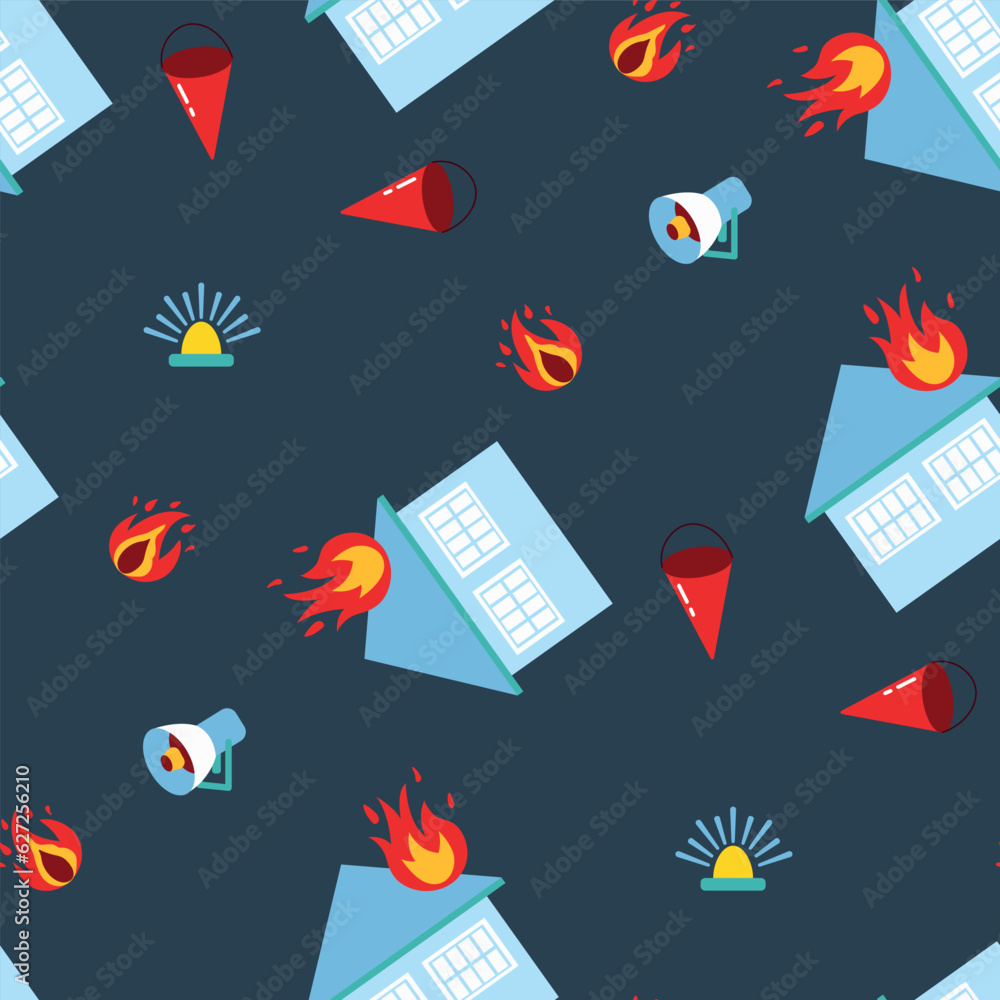 National Firefighter Day. Fireman seamless pattern. Design for fabric ...