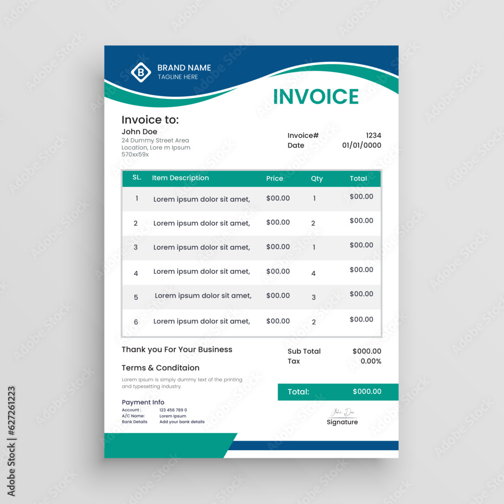 Minimalist Invoice Easy to edit and customize, with a single page ...