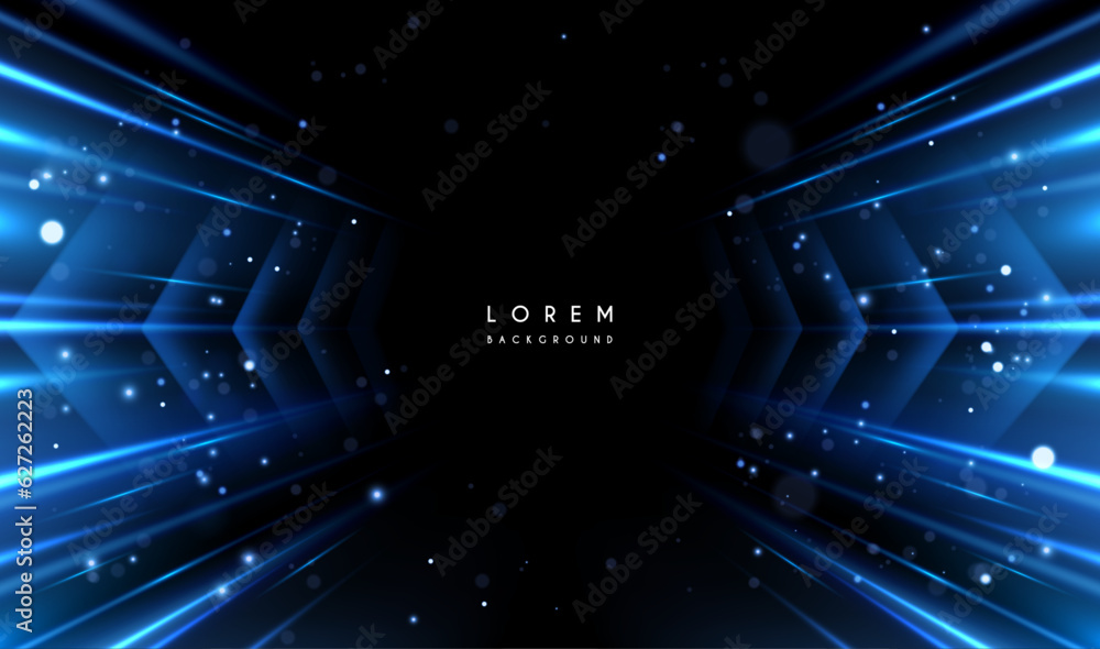 Abstract blue light motion effect with arrows Stock Vector | Adobe Stock