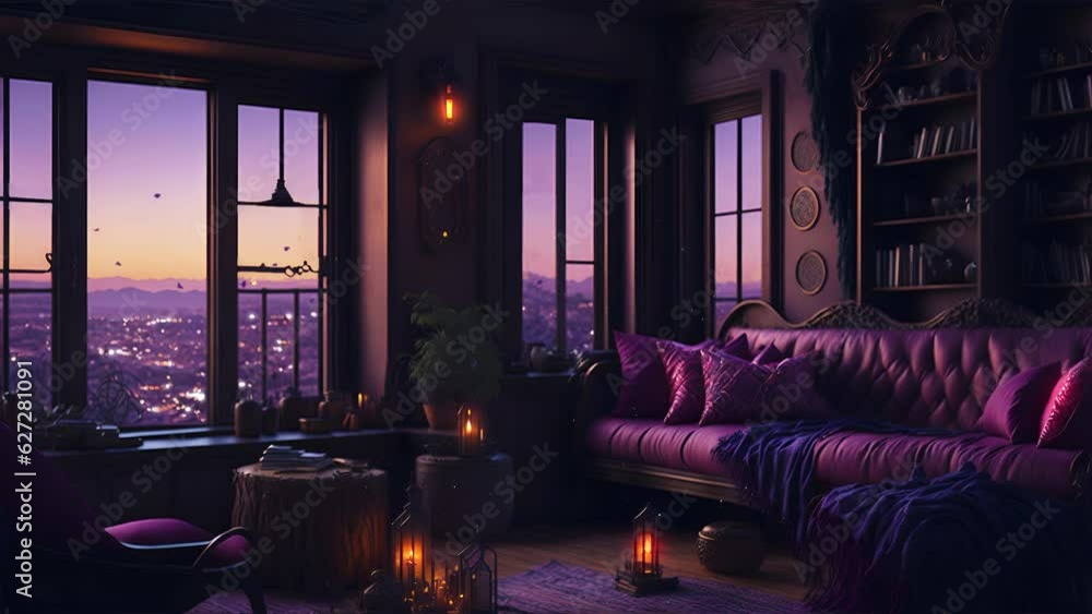 Animated virtual backgrounds, stream overlay loop, cozy lo-fi living ...