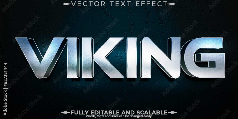 Editable text effect viking, 3d nordic and scandinavian font style Stock Vector | Adobe Stock