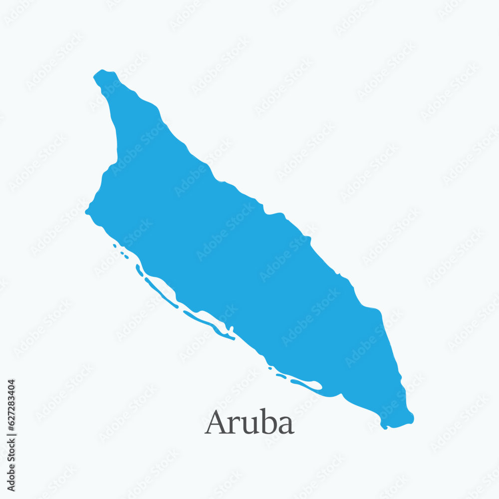 Aruba Map - World map Vector, illustration. Caribbean island nation map ...
