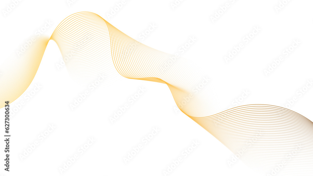 vector abstract gold line wavy flowing dynamic gold isolated on white ...