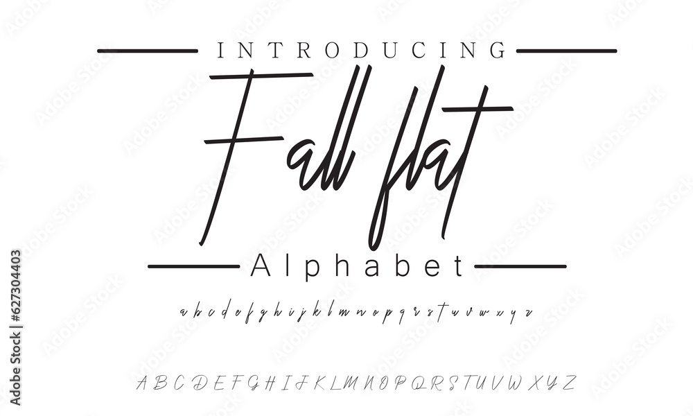 Fall Flat Font Handwritten Signature Brush Font Type Font lettering ...