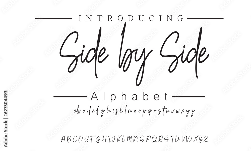 Side by Side Font Handwritten Signature Brush Font Type Font lettering ...