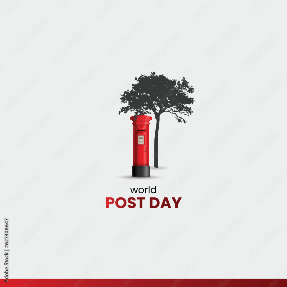 World Post Day creative banner, poster, social media template ...