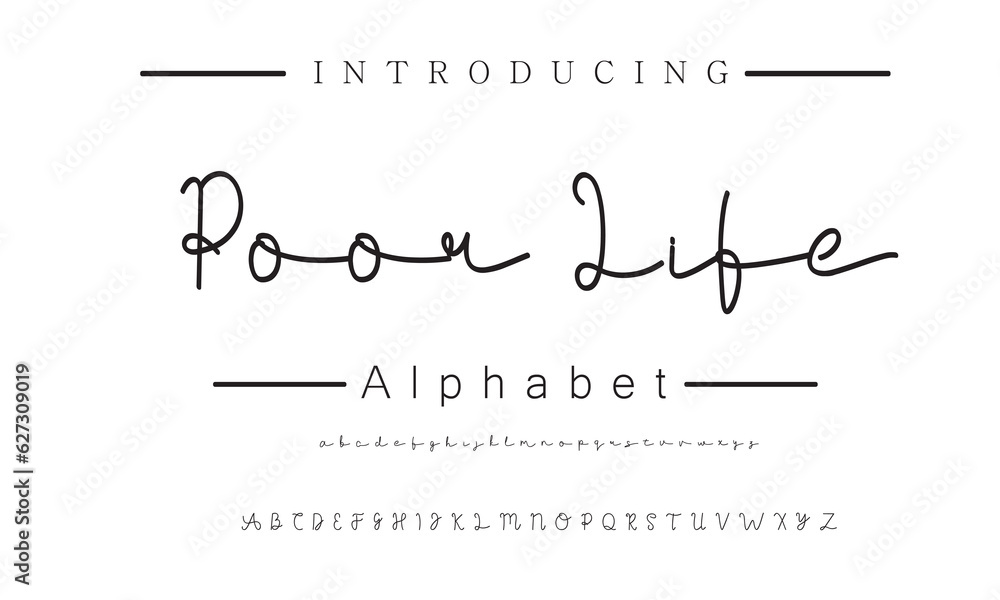 Poor Life Font Handwritten Signature Brush Font Type Font lettering ...