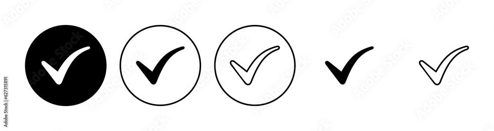 Check mark set. Check mark icon. Tick mark symbol vector Stock Vector ...
