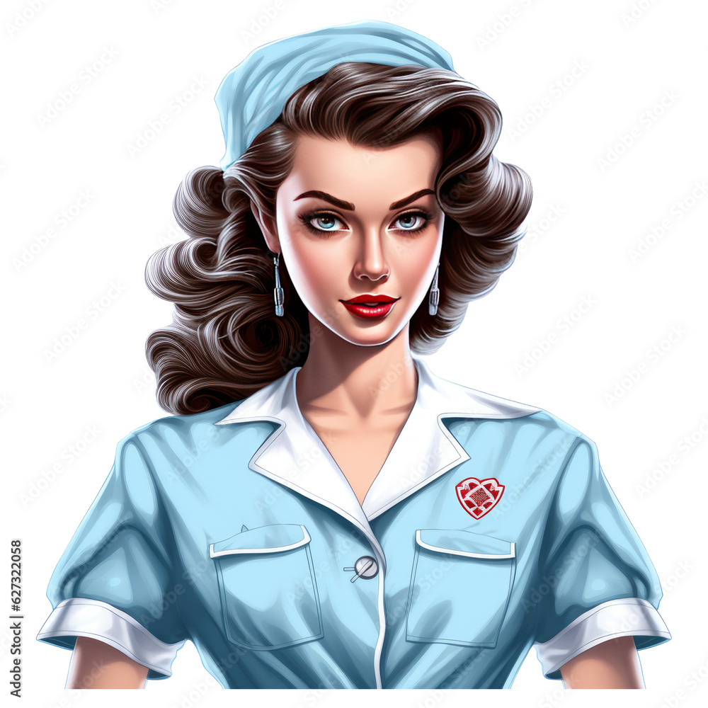 Vintage Pin Up Nurse Girl Hi I Get The Ideas From Nature For The Graphics An Ai Helps Me The