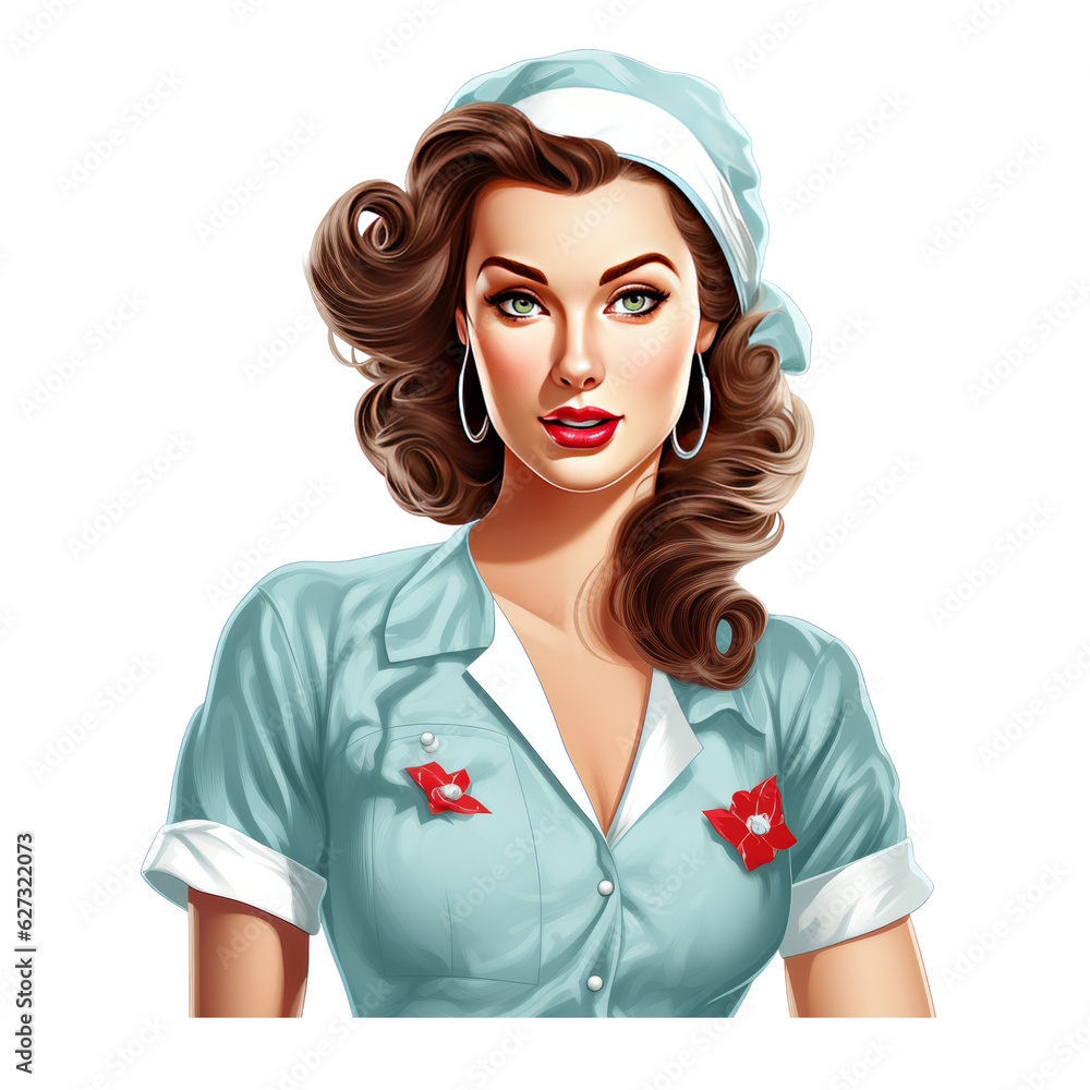 Vintage Pin Up Nurse Girl Hi I Get The Ideas From Nature For The Graphics An Ai Helps Me The